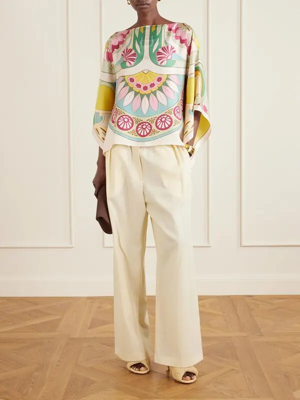 La DoubleJ Printed Silk-twill Blouse