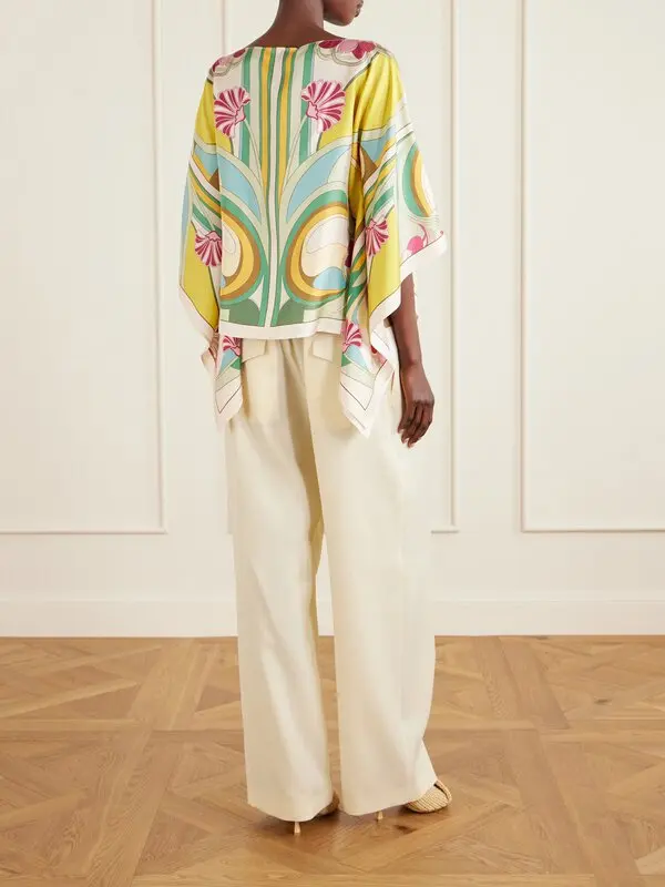 La DoubleJ Printed Silk-twill Blouse