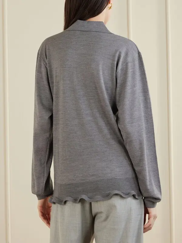 Stella McCartney Ruffled Wool Polo Shirt