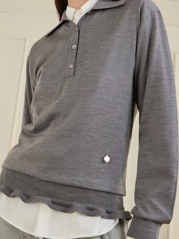Stella McCartney Ruffled Wool Polo Shirt