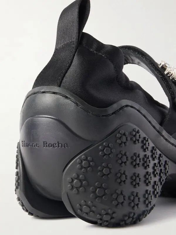 Simone Rocha Embellished Satin Mary Jane Pumps
