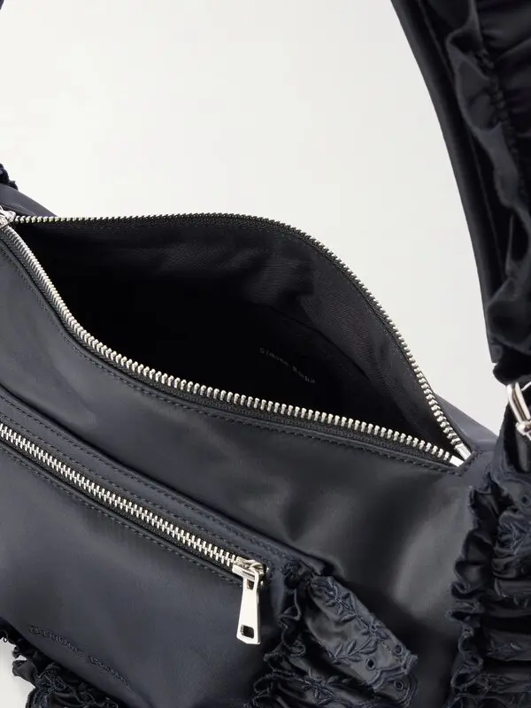 Simone Rocha Broderie Anglaise-trimmed Shell Shoulder Bag - Black