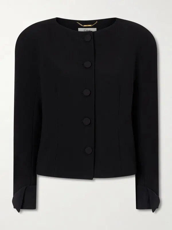 Chloé Wool-crepe Tailored Jacket