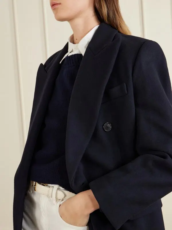Theory Double-breasted Wool-blend Coat