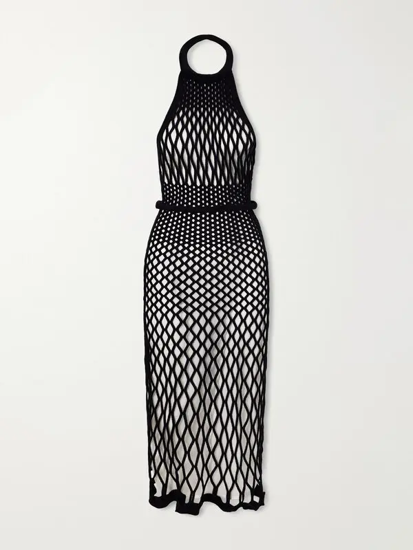 Givenchy Velvet-mesh Halterneck Dress