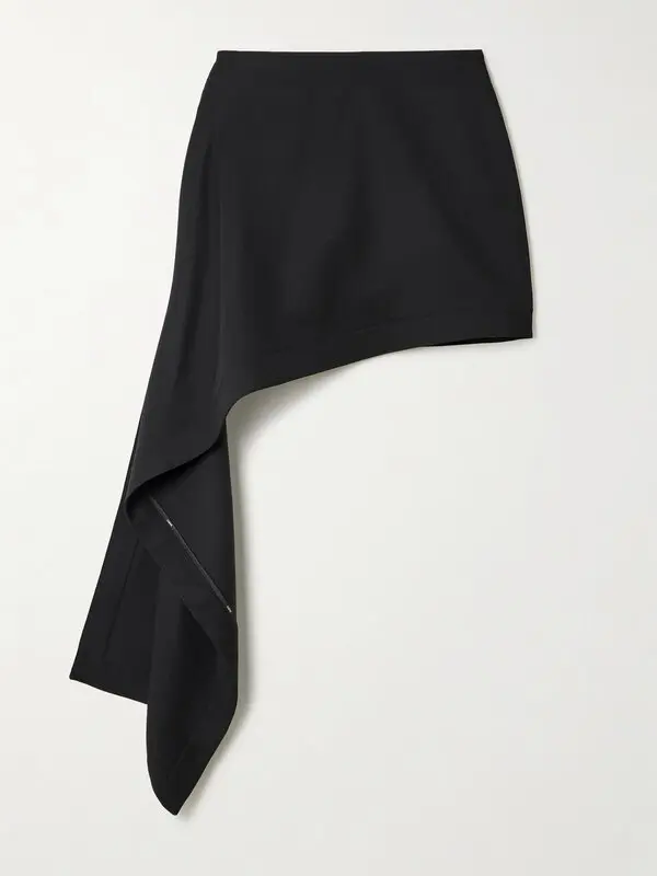 Loewe Asymmetric Wool-twill Mini Skirt