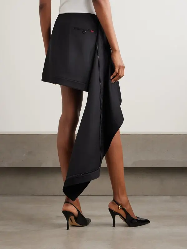 Loewe Asymmetric Wool-twill Mini Skirt