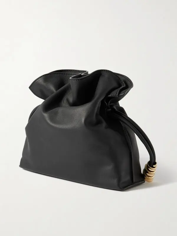 Loewe Flamenco Mini Embellished Leather Clutch - Black