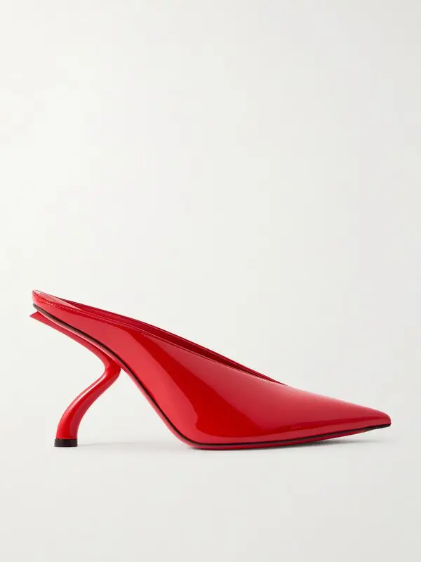 FERRAGAMO Itaca Patent-leather Mules - Red