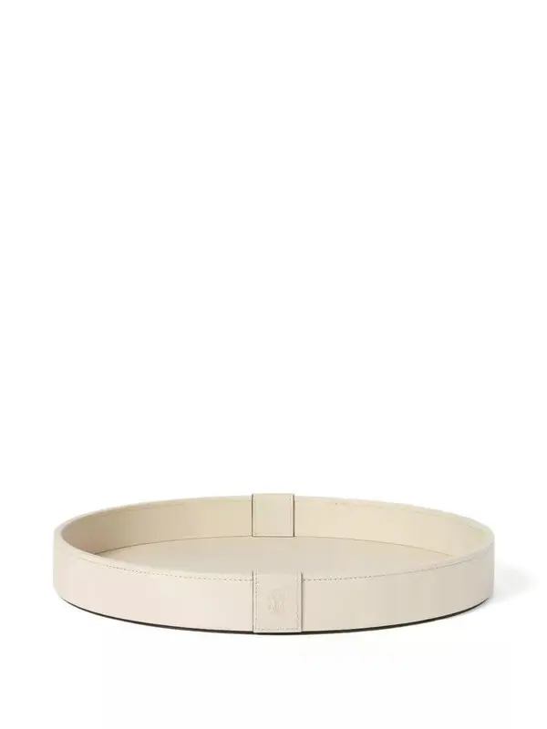 Brunello Cucinelli Large Wooden Tray With Leather Cover - Neutrals