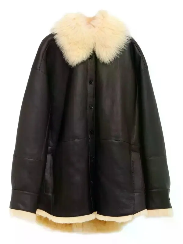 Acne Studios Fur Collar Jacket - Brown