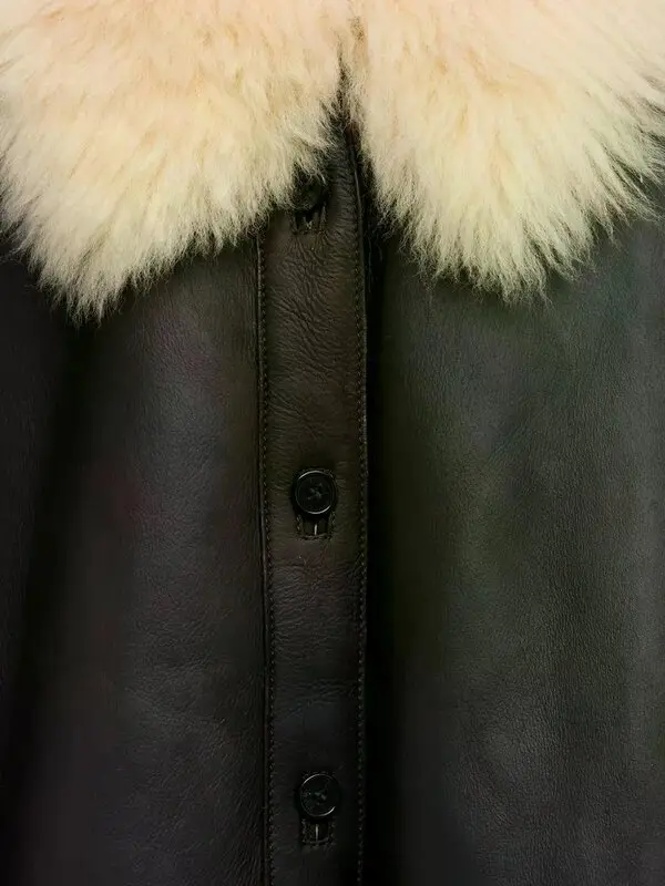 Acne Studios Fur Collar Jacket - Brown
