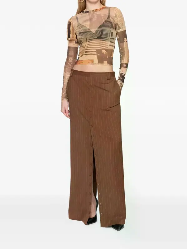 JEAN PAUL GAULTIER Striped Maxi Skirt