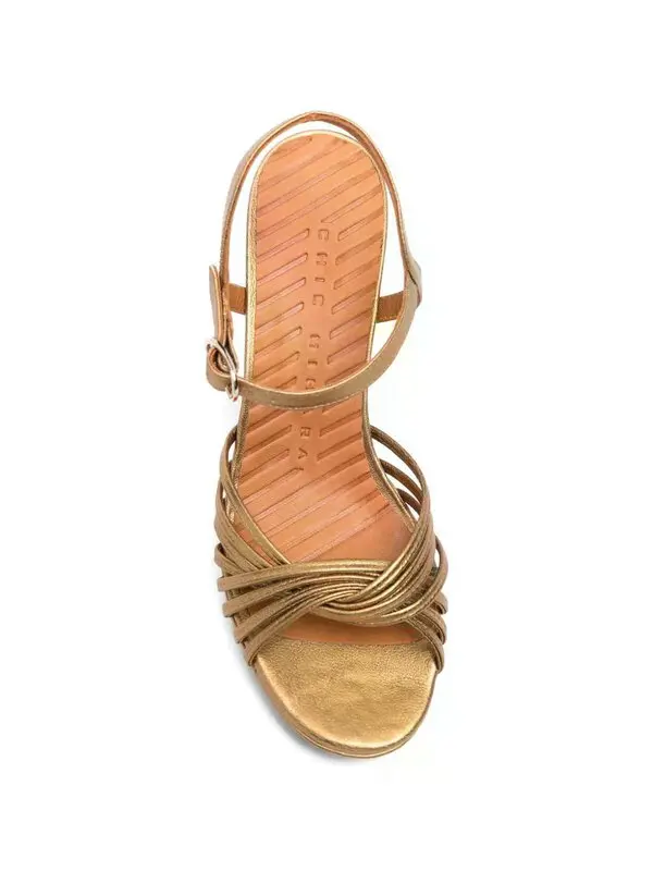 Chie Mihara Metallic Strappy Platform Sandals - Gold