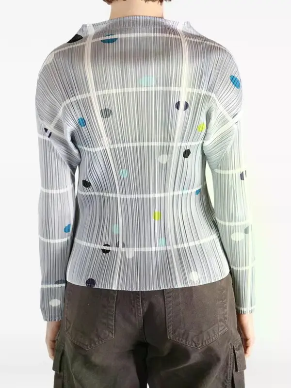 Issey Miyake Pleated Checked Top
