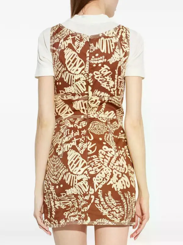 Dsquared2 Rebel Hibiscus V-neck Sleeveless Printed Dress