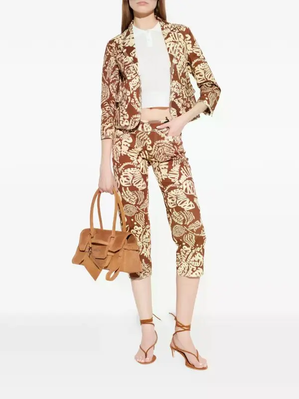 Dsquared2 Rebel Hibiscus Print Stretch Cotton Twill Trousers