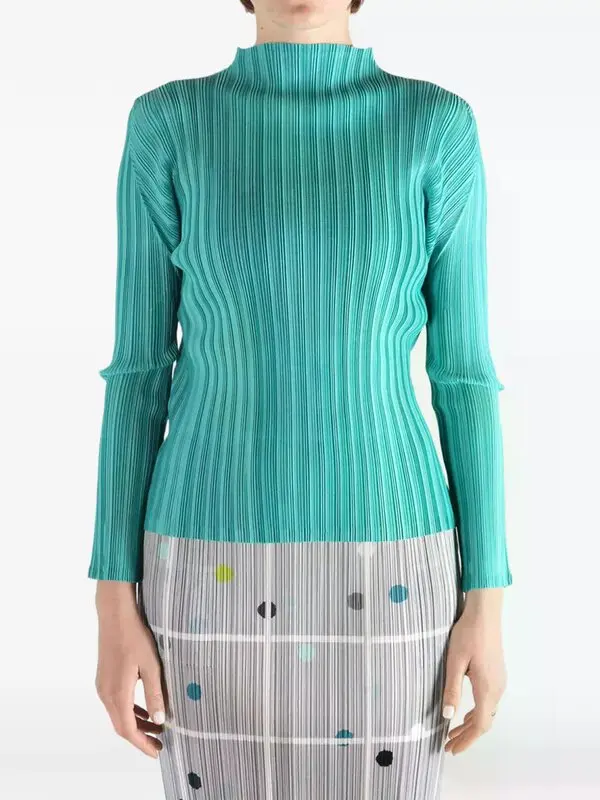 Issey Miyake Pleated Top - Green