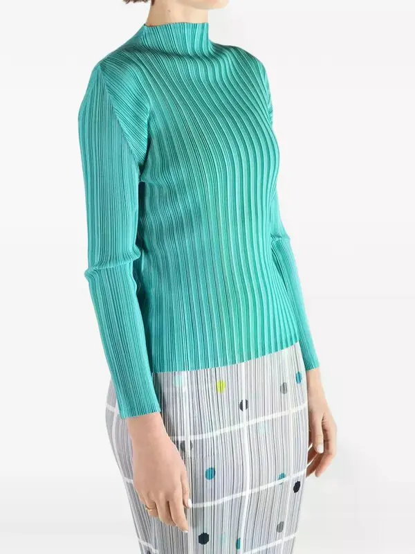 Issey Miyake Pleated Top - Green