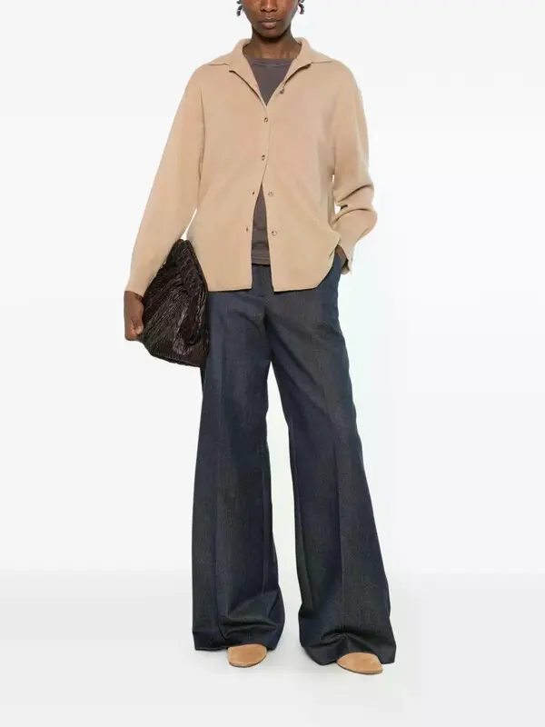 ALLUDE Buttoned Cardigan - Neutrals