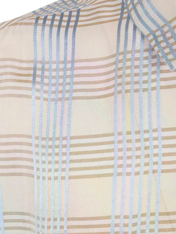UMA WANG Buttoned Checked Polo Shirt