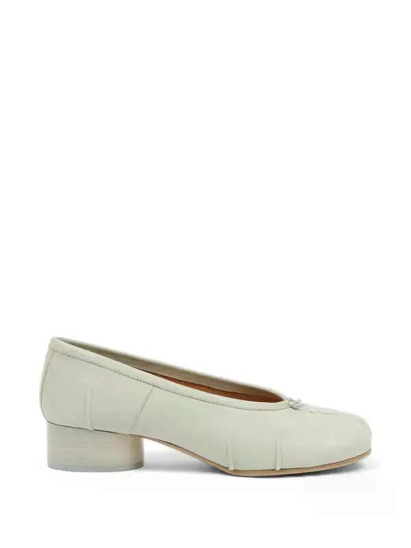 MAISON MARGIELA Nappa Leather Tabi Split-toe Heeled Ballerinas - Grey