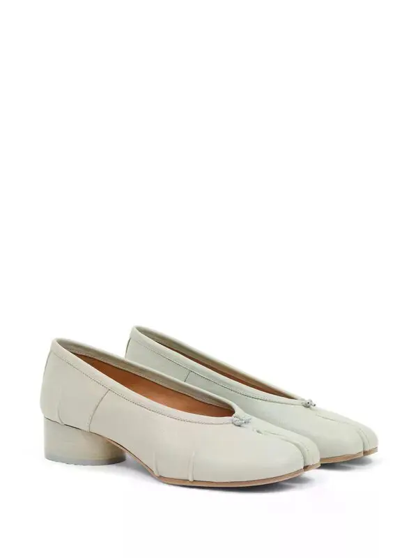 MAISON MARGIELA Nappa Leather Tabi Split-toe Heeled Ballerinas - Grey