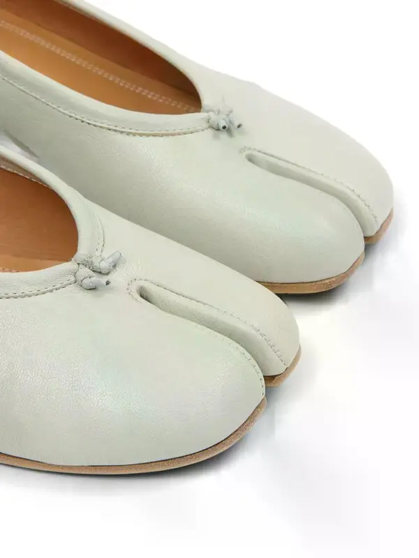 MAISON MARGIELA Nappa Leather Tabi Split-toe Heeled Ballerinas - Grey