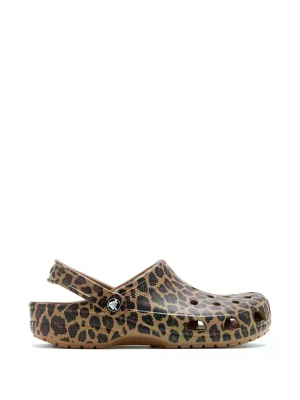 CROCS Leopard Print Slides - Brown