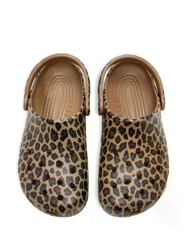 CROCS Leopard Print Slides - Brown