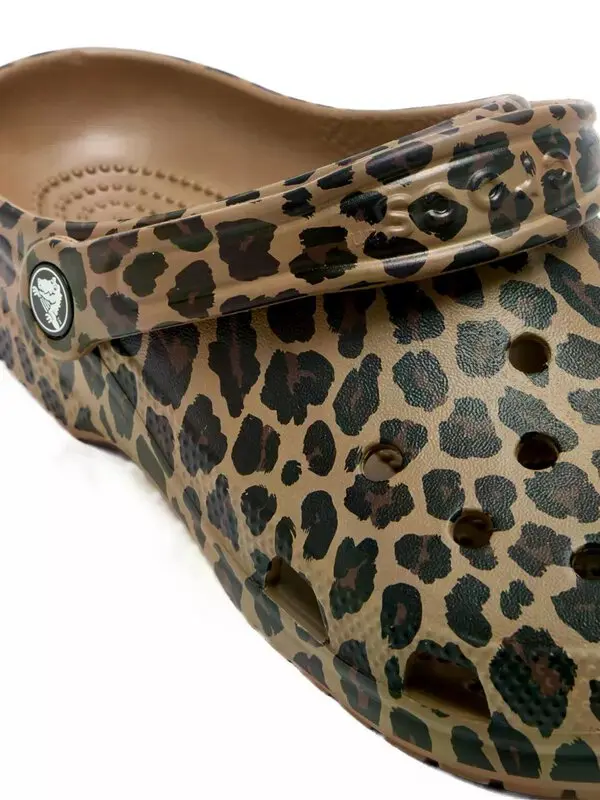CROCS Leopard Print Slides - Brown