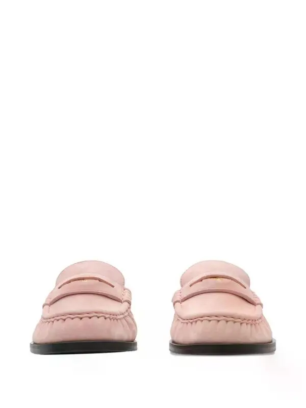 Burberry Leather Mules With Enamel Knight Detail - Pink