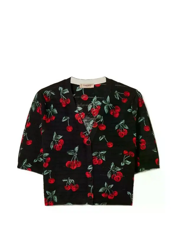 TWINSET Knitted Cherry Cardigan