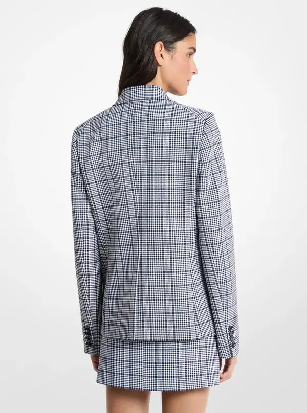 Michael Kors Checked Stretch Crepe Blazer