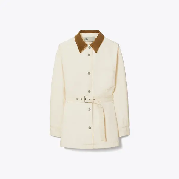 Tory Burch Belted Denim Jacket