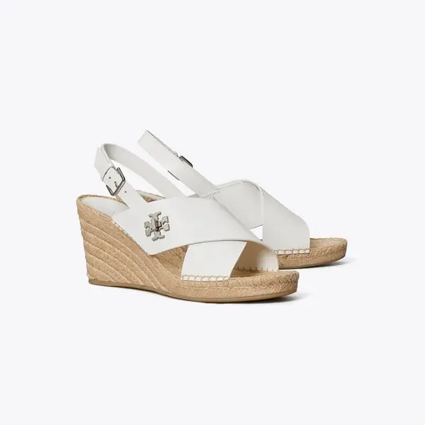 Tory Burch Turnlock Wedge Espadrille - White