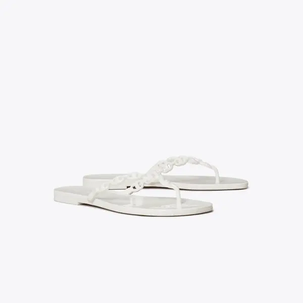 Tory Burch Gemini Link Jelly Flip-flop - White