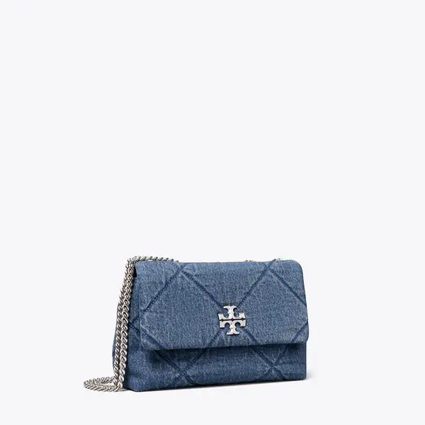 Tory Burch Kira Diamond Quilt Denim Shoulder Bag - Blue
