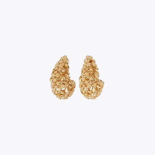 Tory Burch Filigree Pierced Earrings - Tory Gold