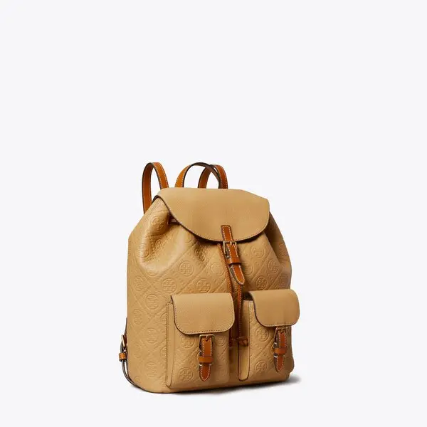 Tory Burch T Monogram Pebbled Backpack - Biscotti