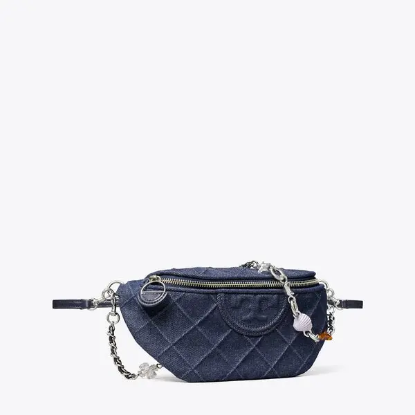 Tory Burch Fleming Denim Charm Belt Bag - Blue