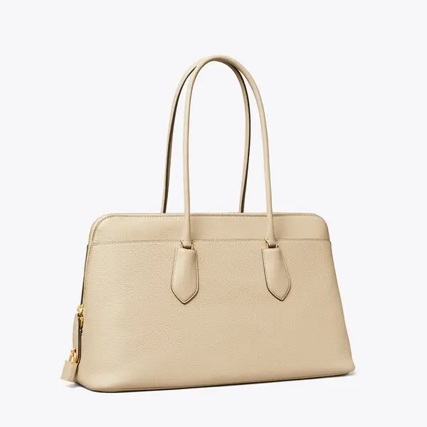 Tory Burch Lock Satchel - Light Stone