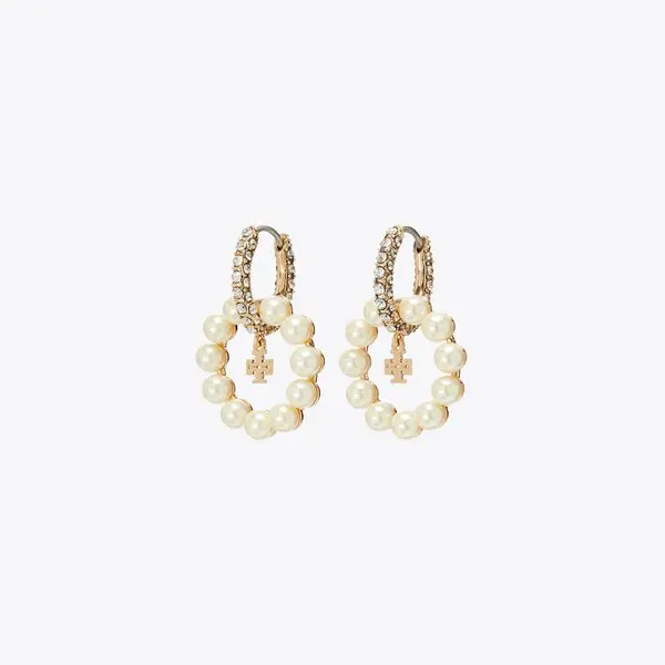 Tory Burch Moondance Hoop Earrings - Pearl