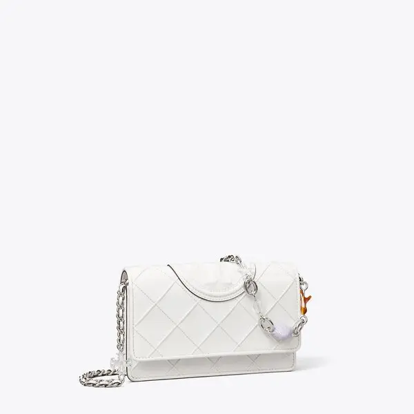 Tory Burch Fleming Charm Chain Crossbody - Cirrus Cloud