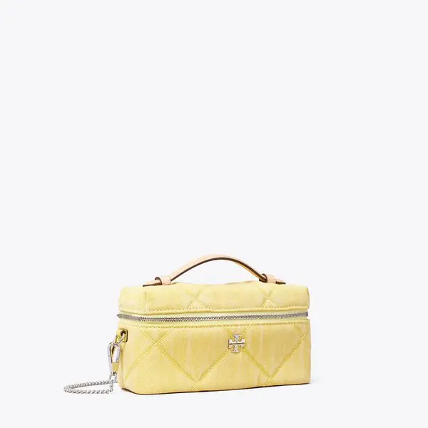Tory Burch Kira Diamond Quilt Denim Vanity Case - Yellow