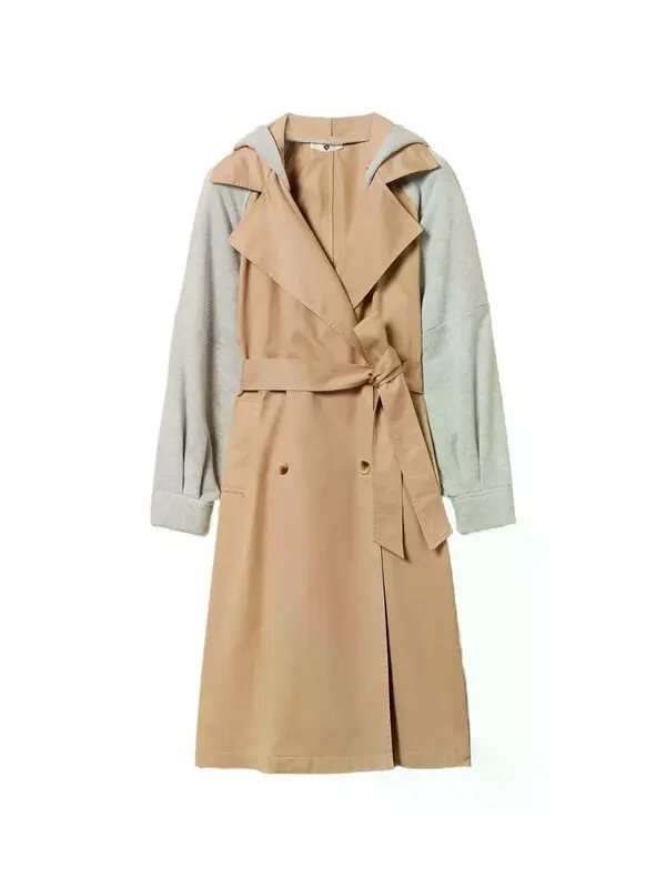 TWINSET Gabardine Plush Trench Coat