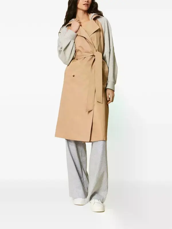 TWINSET Gabardine Plush Trench Coat