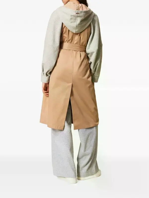 TWINSET Gabardine Plush Trench Coat