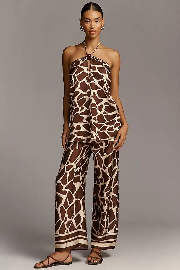 Faithfull The Brand Silken Halter Top With Bead Detailing