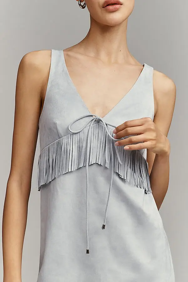 Saylor Kerri V-neck Mini Dress - Hydrangea